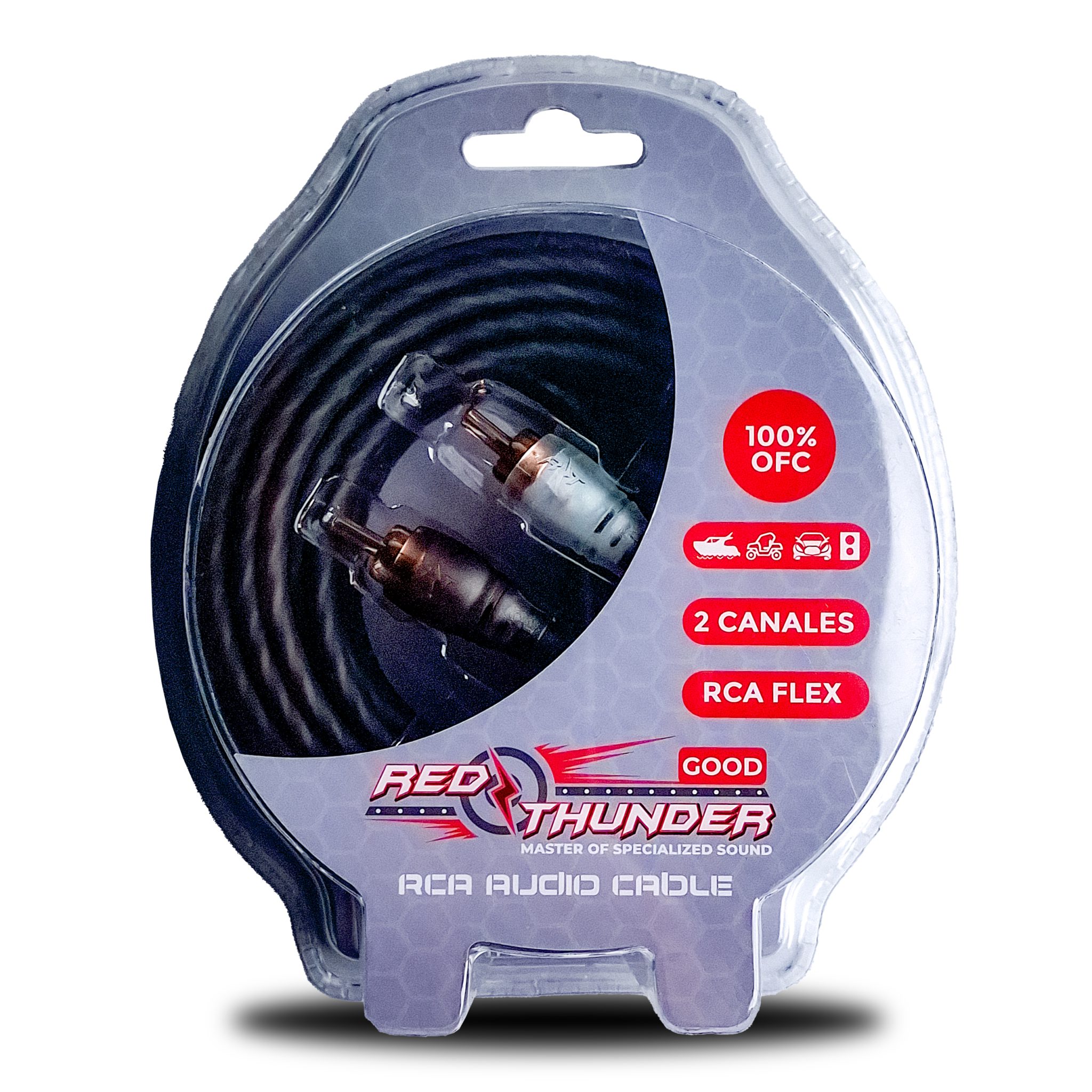 CABLE RCA FLEX – 2 CANALES -100% COBRE – RT-RGOOD – Red Thunder – Audio