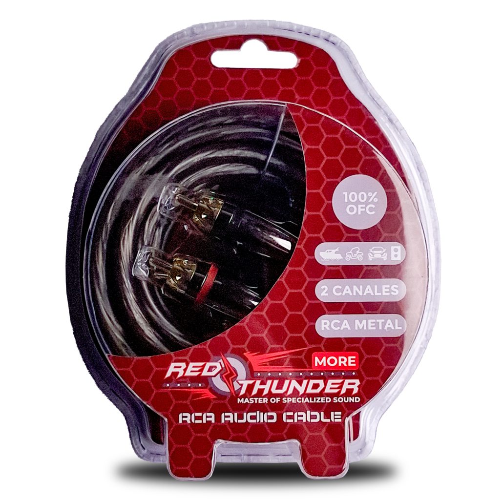 CABLE RCA METAL – 2 CANALES – RT-RMORE – Red Thunder – Audio