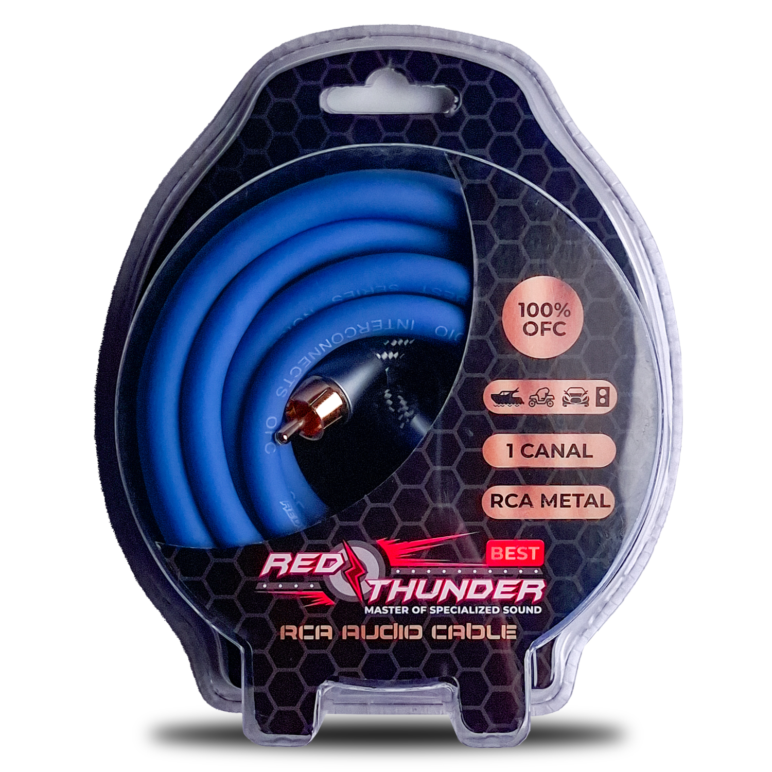 CABLE RCA METAL – 1 CANAL – 100% Cobre / RT-RBEST – Red Thunder – Audio